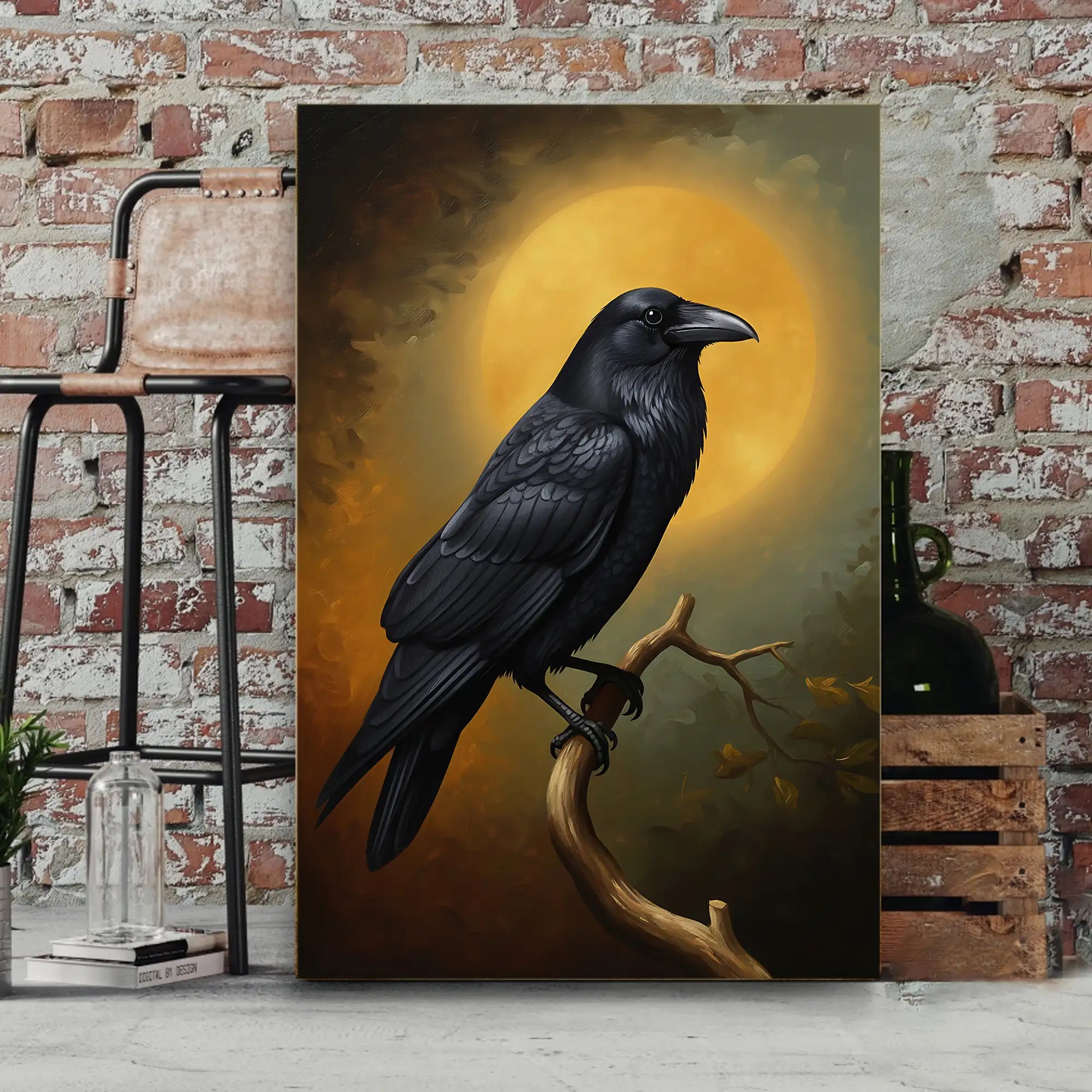 "A Raven Brings The Light" Wall Art, Native America Crow And Moon ...