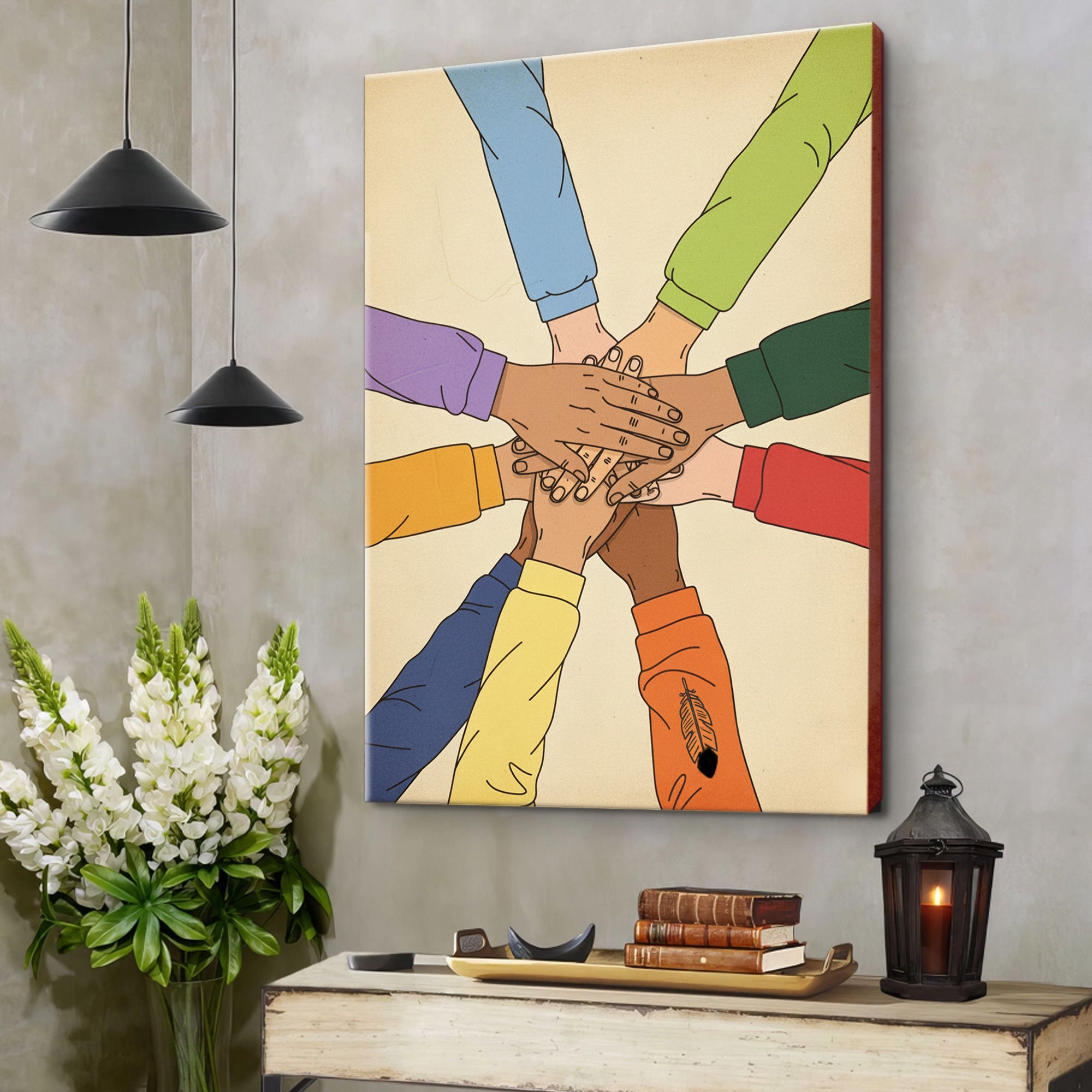 Indigenous Unity Art Print - Tribal Hands & Feather - Rezspirit – RezSpirit