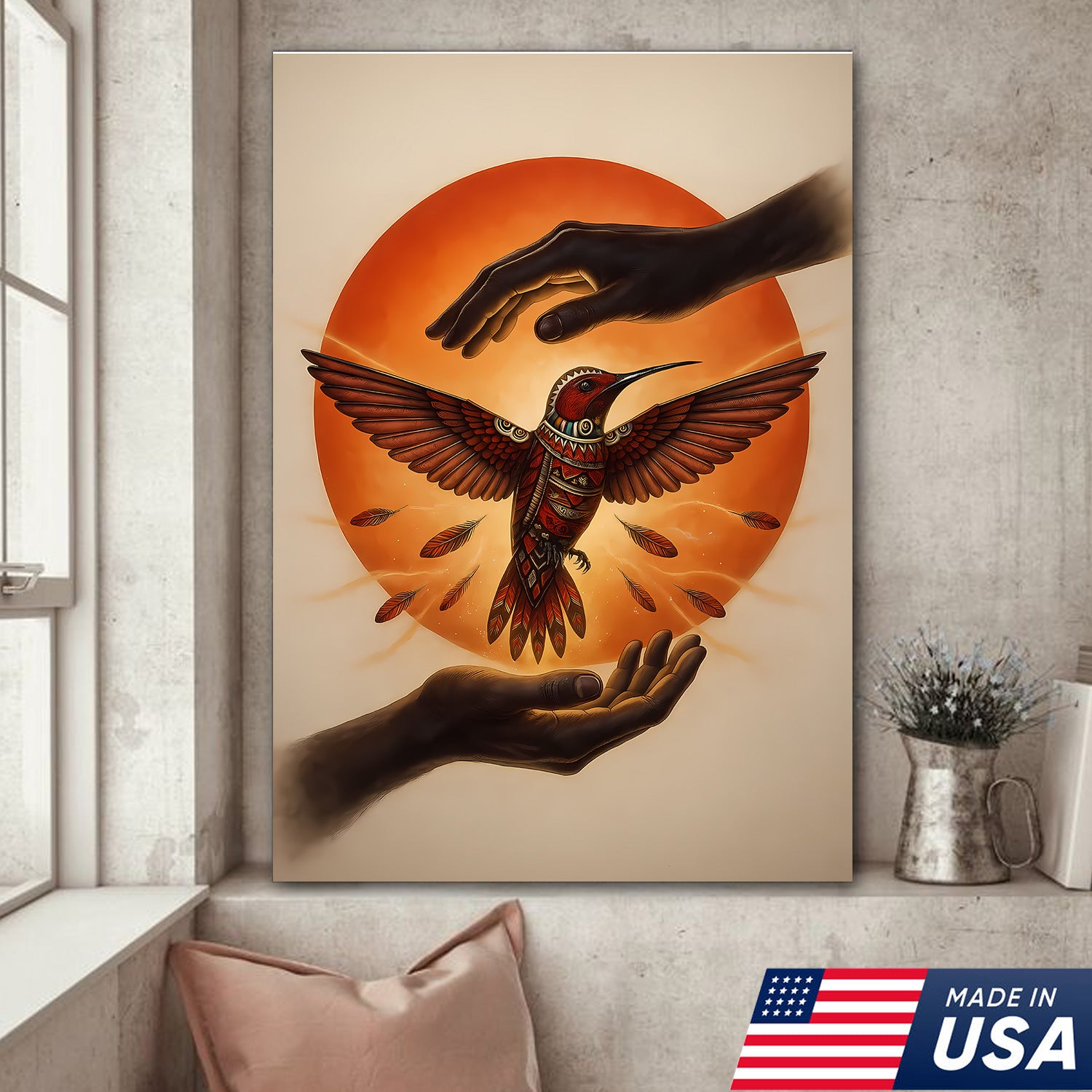Spiritual Hummingbird Canvas Wall Art — Symbol of Healing, Guidance, a ...