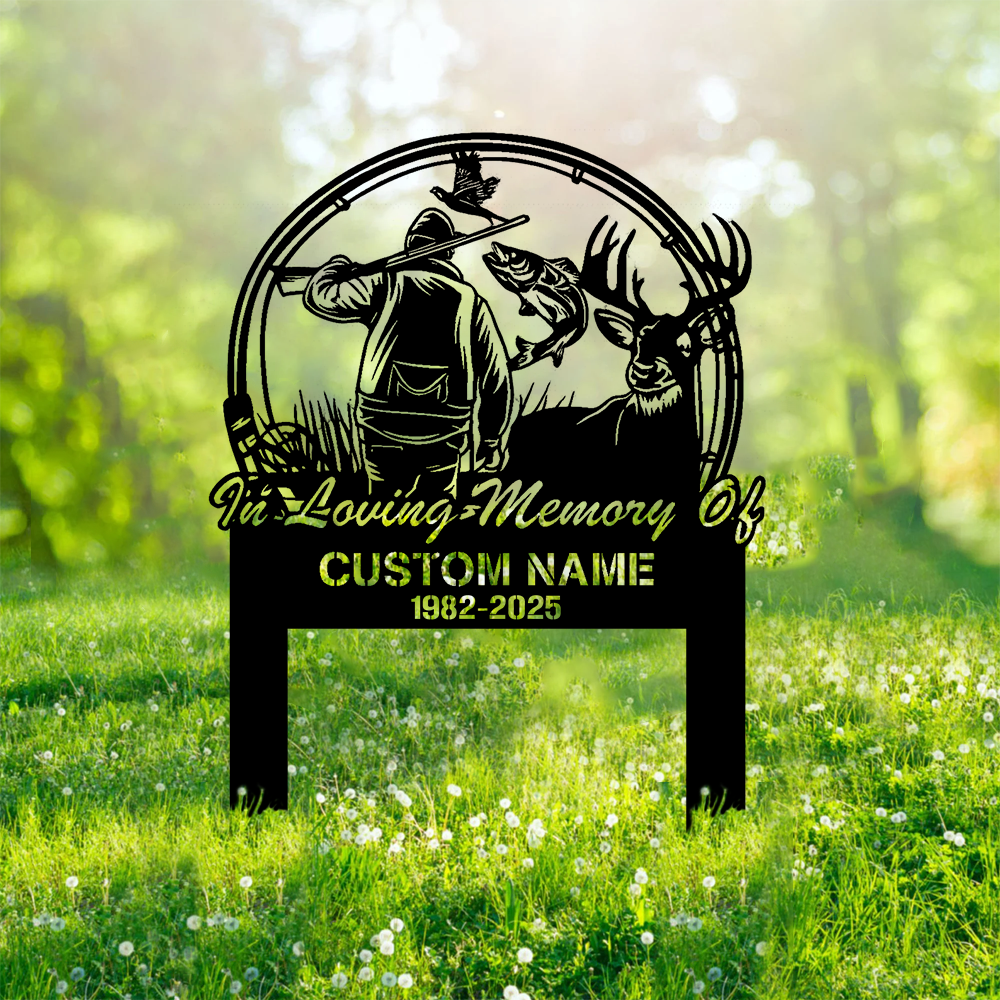 Personalized Hunter Memorial Metal Sign – In Loving Memory Grave Marke ...